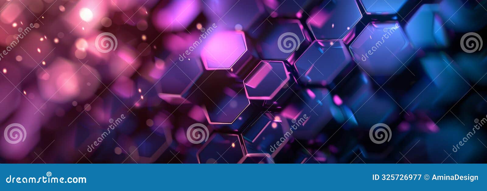 Cyberthemed Design with Luminous Hexagons for a Futuristic and ...