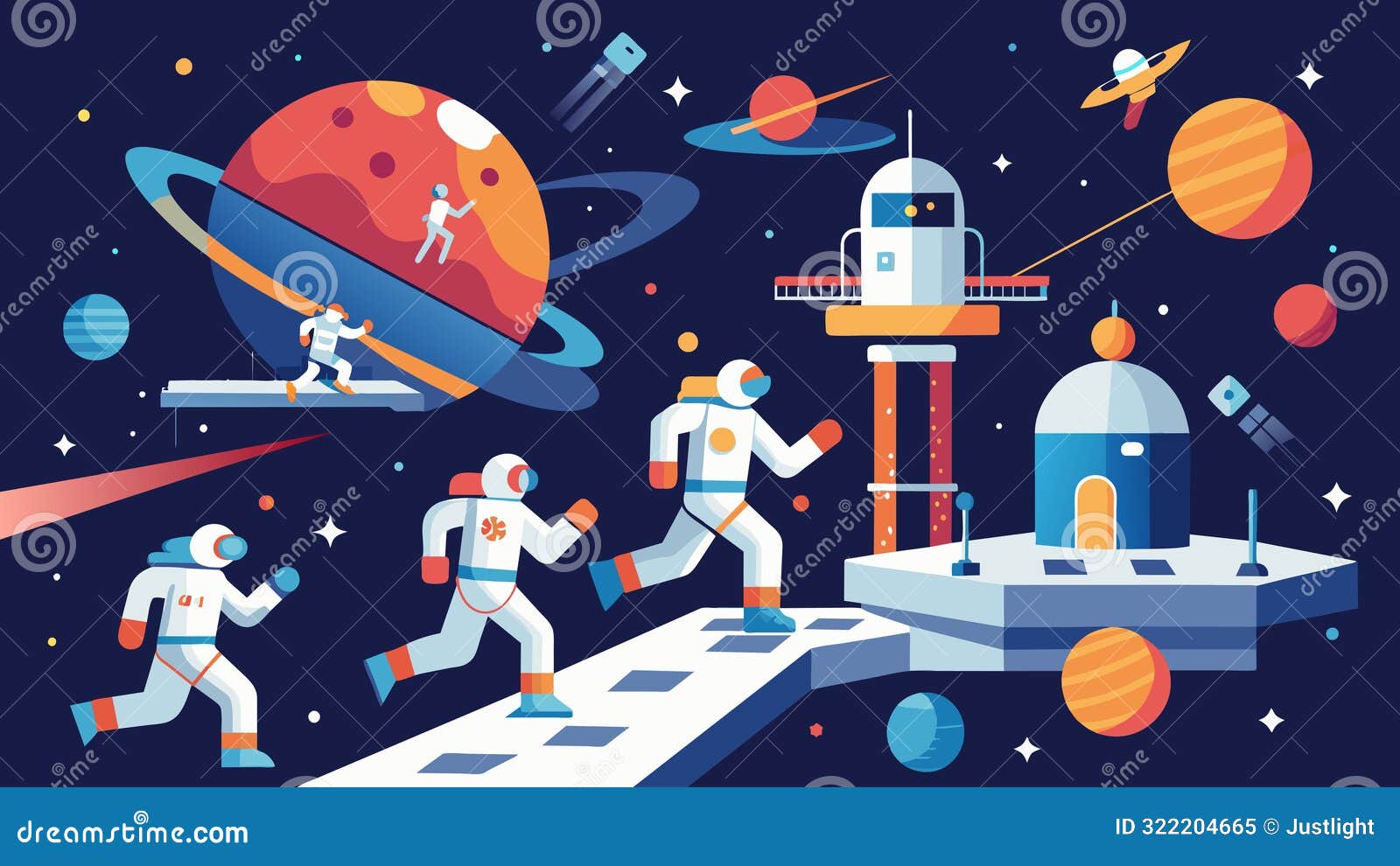 A Hightech Space Station Where Competitors Complete Their Power Walking ...