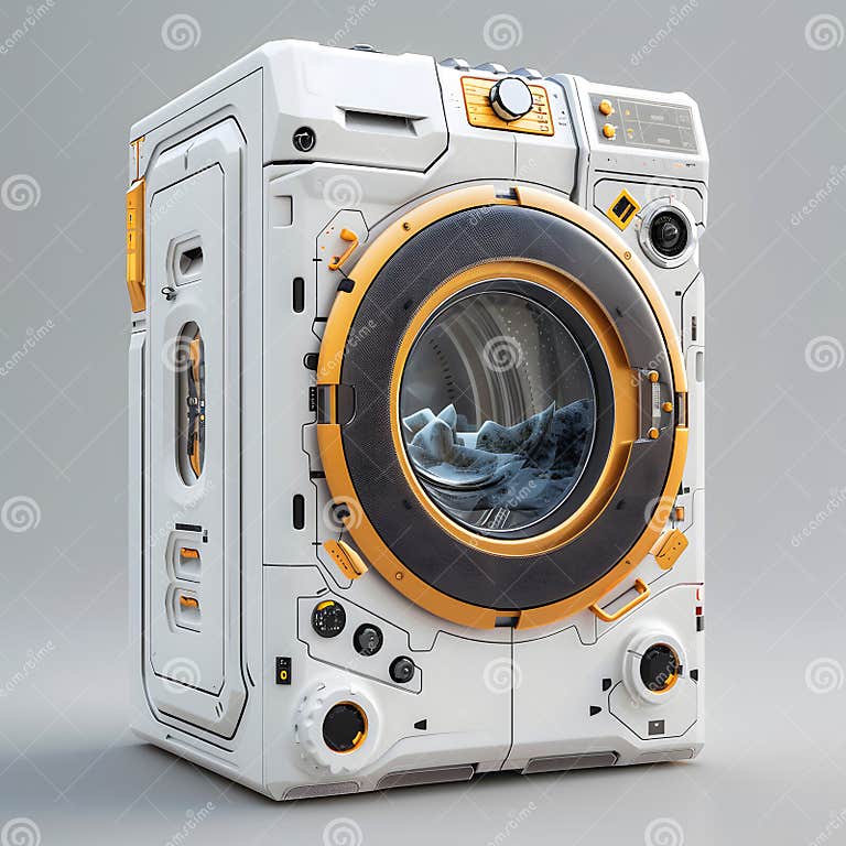Futuristic Washing Machine with Digital Camera Inside Stock Photo ...