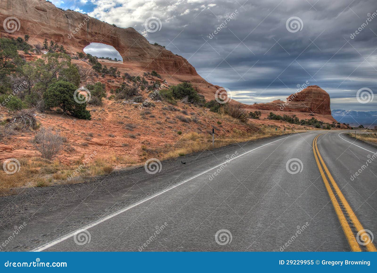 Highway 191 @ Wilson Arch, Utah Stock Image - Image of desert ...