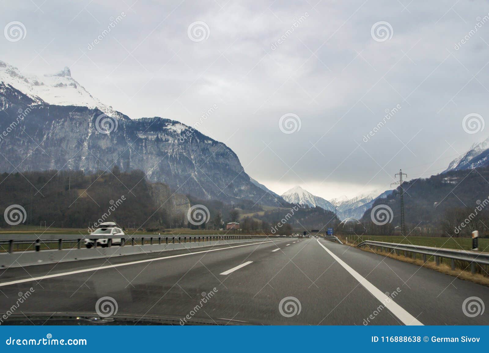 Highway in the Alps. stock photo. Image of auto, move - 116888638
