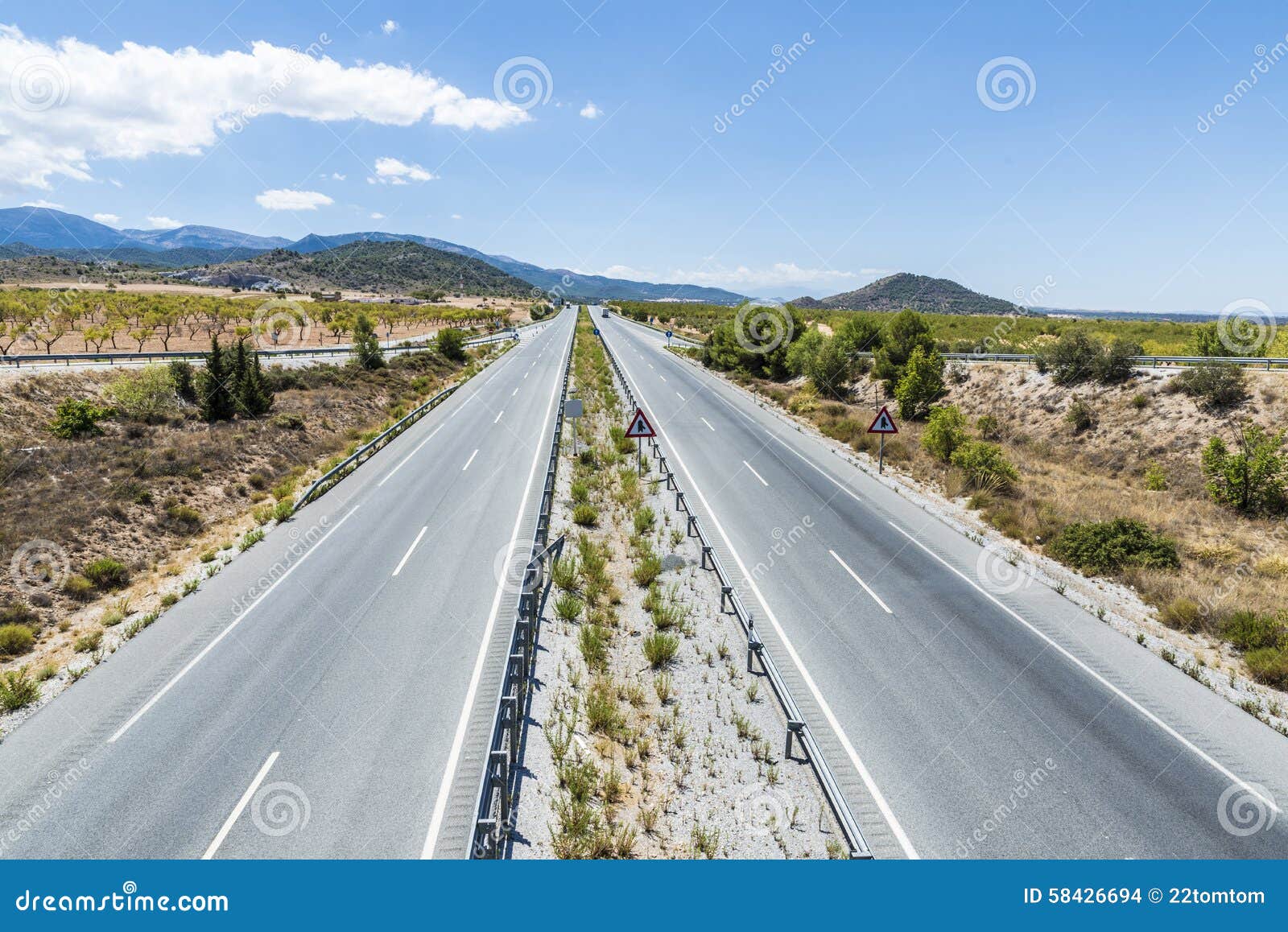Highway through Andalusia, Spain Stock Photo - Image of perspective ...