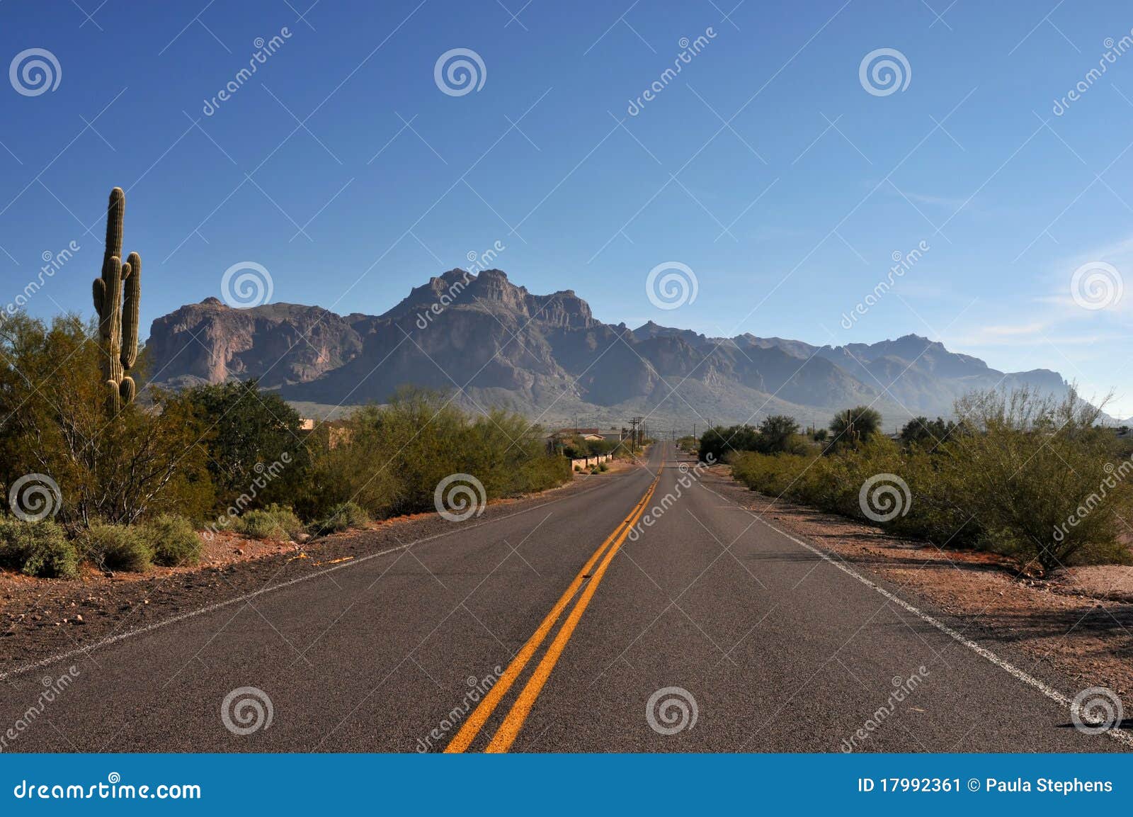 Highway in Arizona Desert stock image. Image of mountains - 17992361