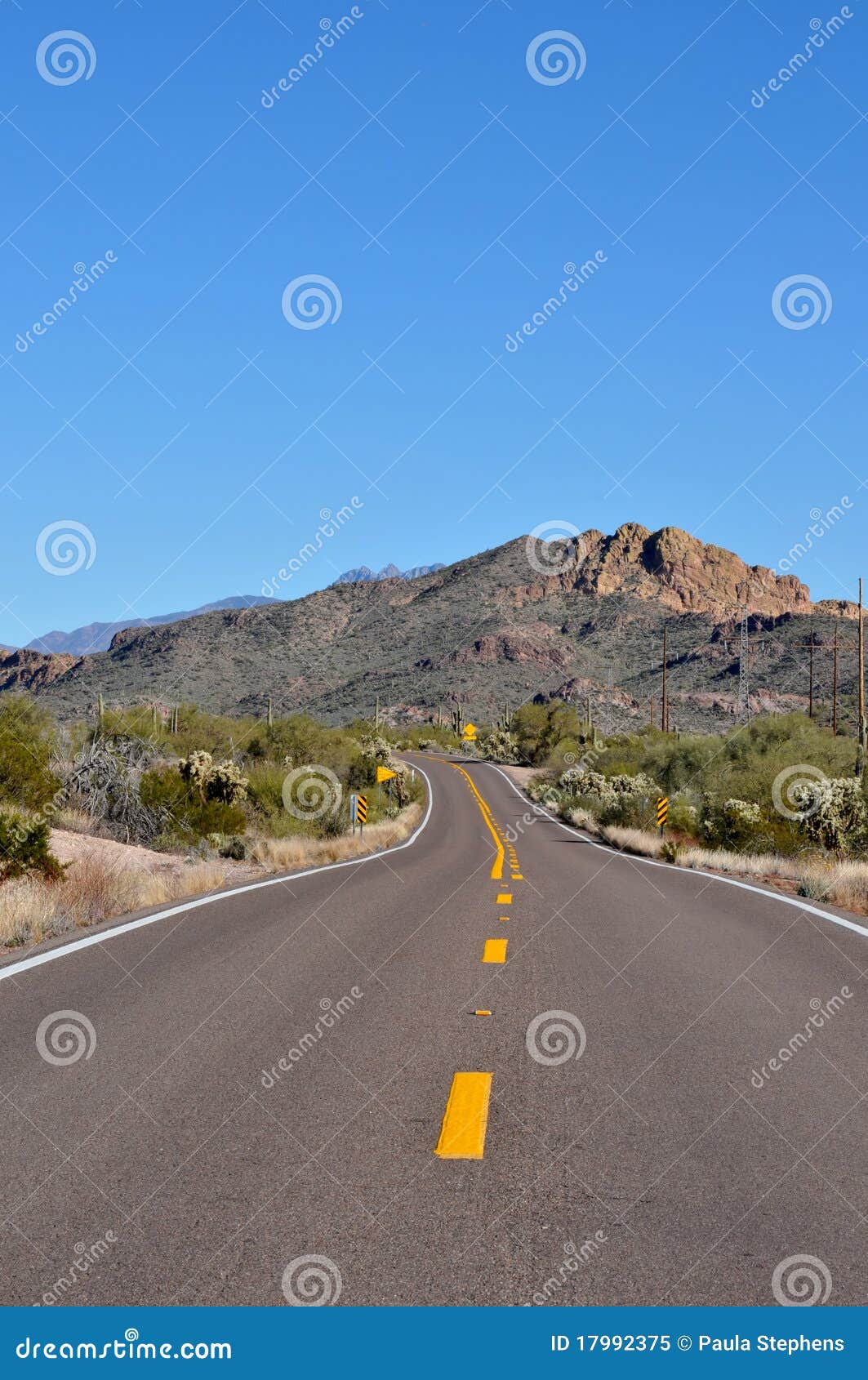 Highway in Arizona Desert stock image. Image of brush - 17992375