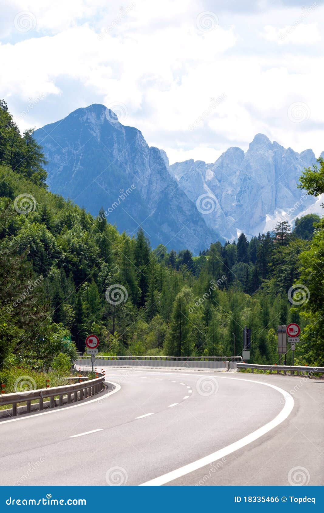 Highway in Austrian Alps stock photo. Image of peak, line - 18335466