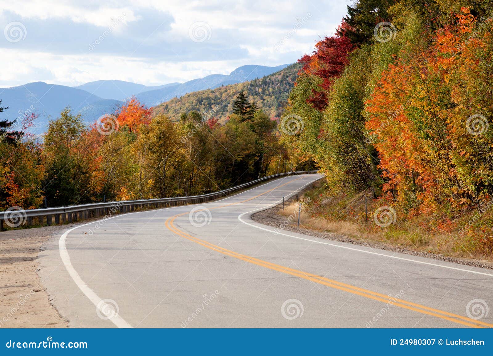 Highway in the Autumn Forest Stock Image - Image of states, vegetation ...