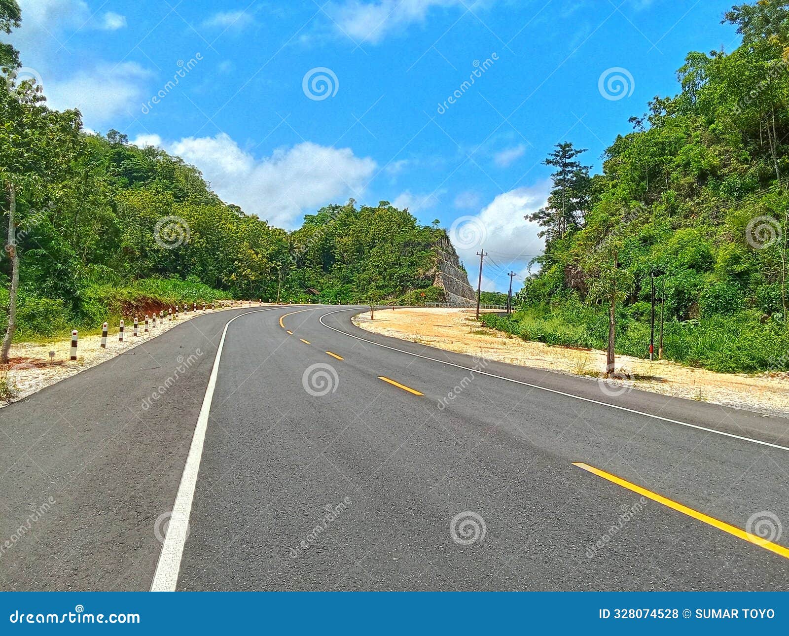 A Highway with Beautiful Views Stock Photo - Image of booth, background ...