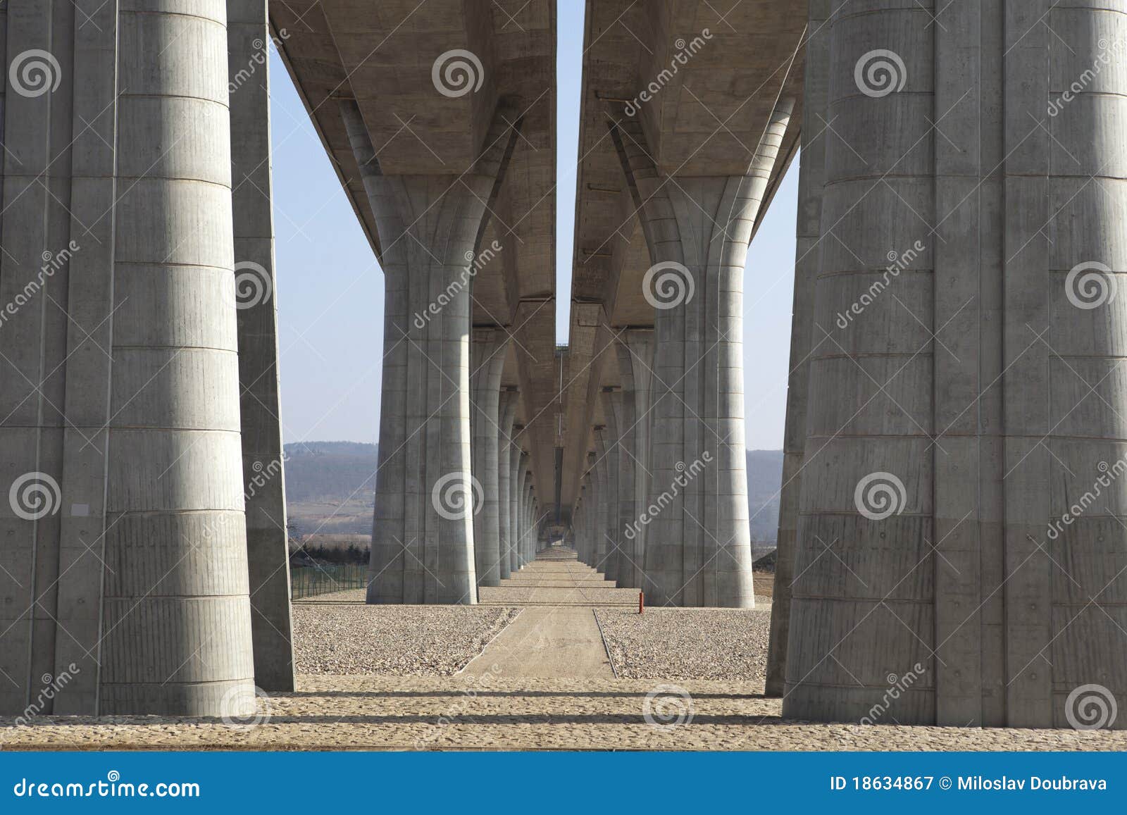 Highway bridge colonnade stock image. Image of colonnade - 18634867