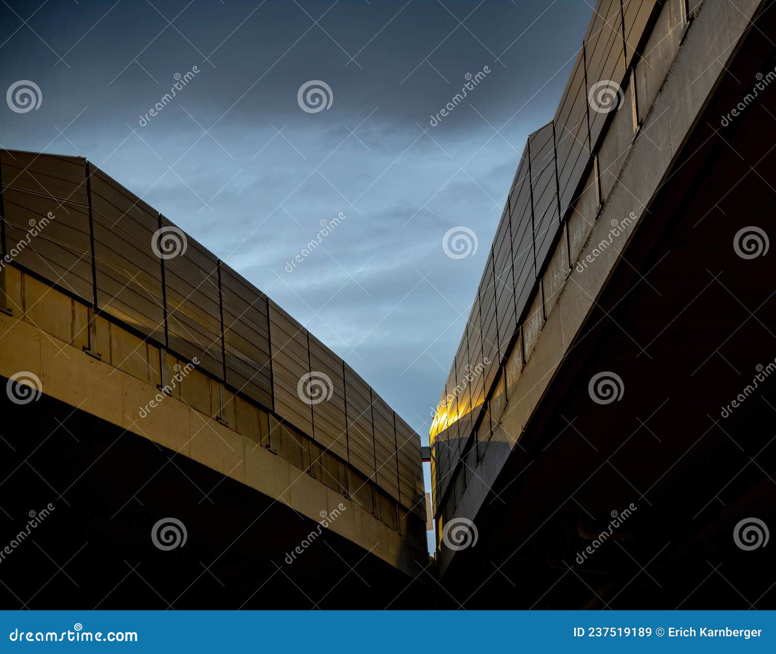 Modern Bridge Intersection Close Up Stock Image - Image of highway ...
