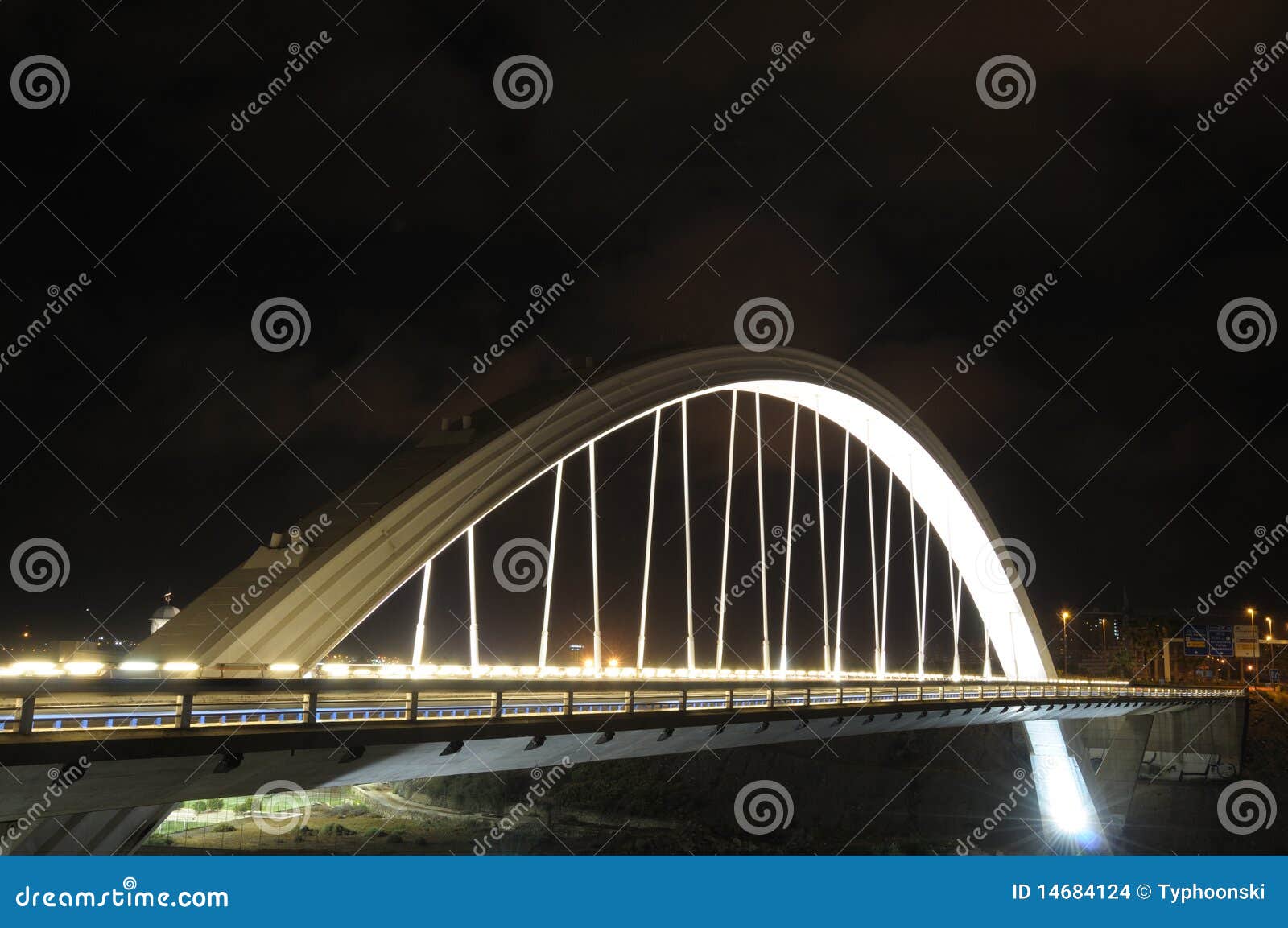 Highway bridge at night stock photo. Image of architecture - 14684124