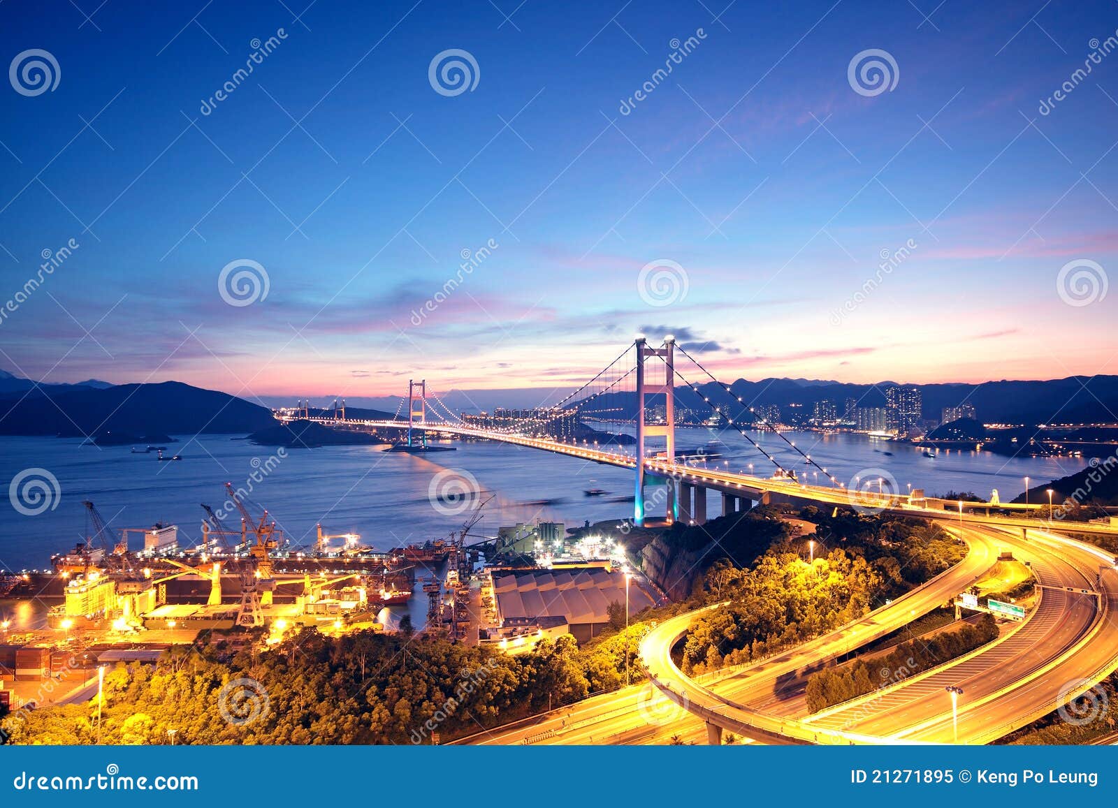 Highway bridge at night stock image. Image of architecture - 21271895
