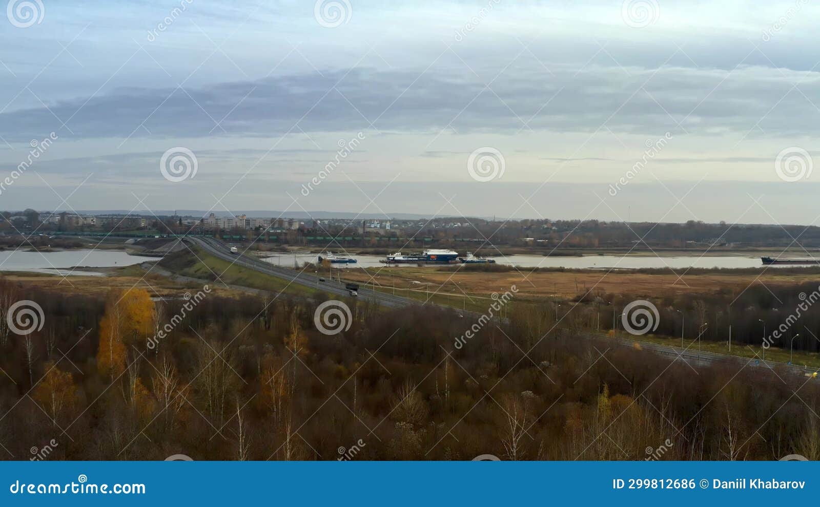 A Highway Bridge Over the River. Modern Highway Engineering with ...
