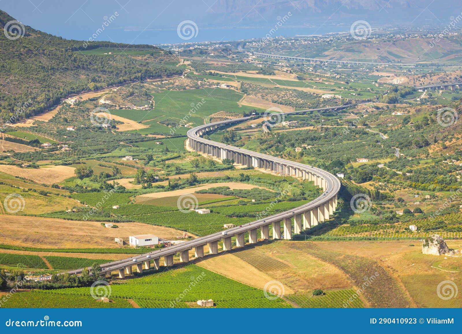 Highway Bridge on Pillars in Sicily, Italy Stock Image - Image of ...