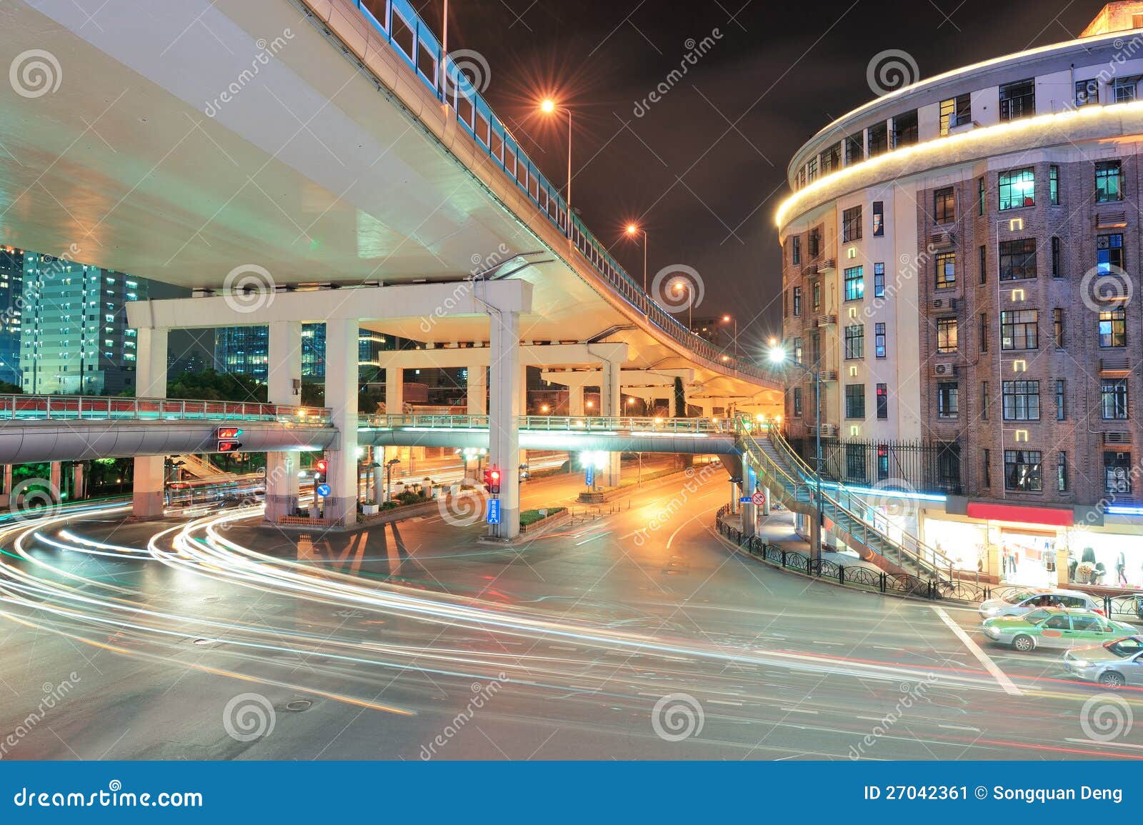 Highway bridge in Shanghai stock image. Image of buildings - 27042361