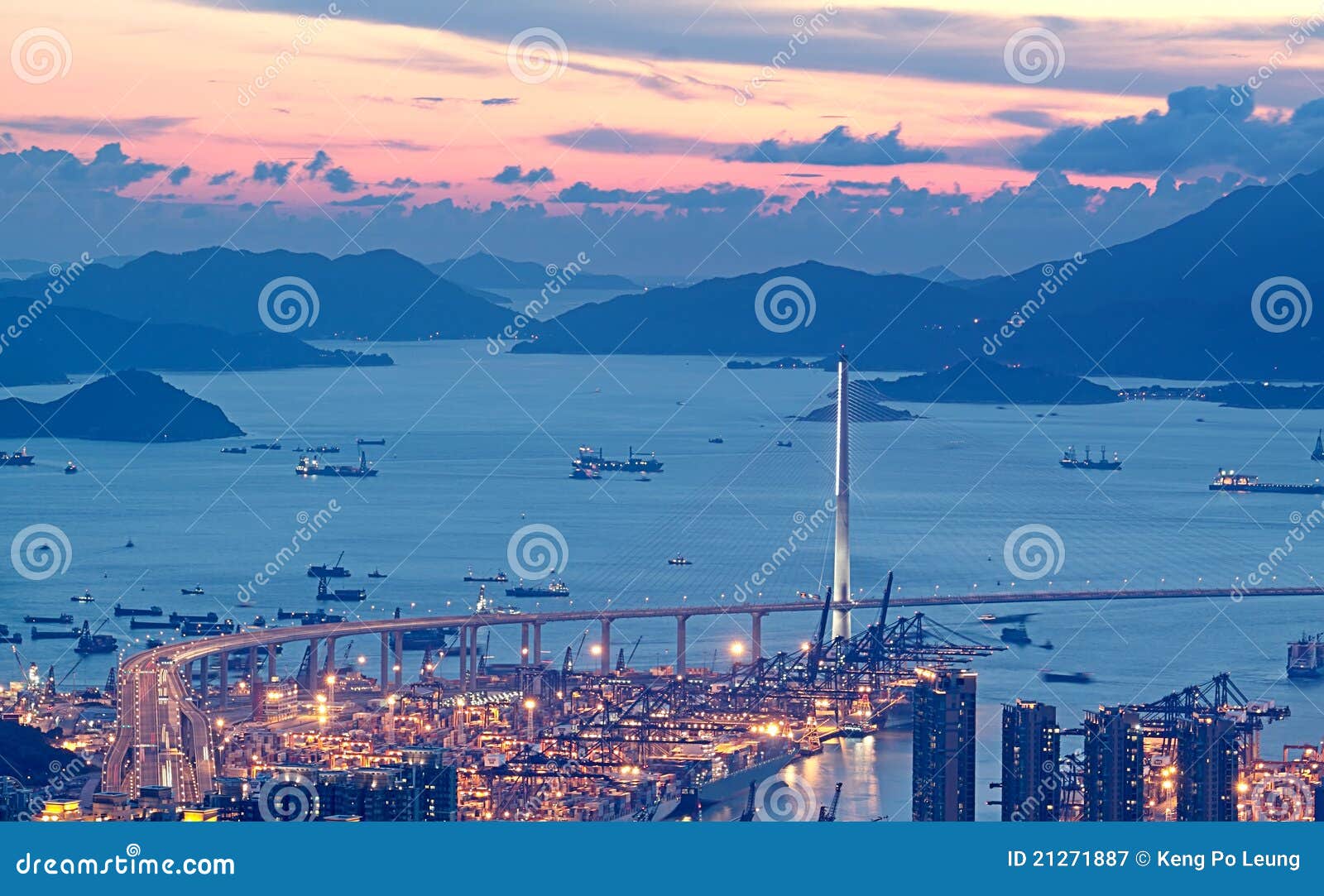 Highway bridge sunset stock image. Image of famous, scene - 21271887