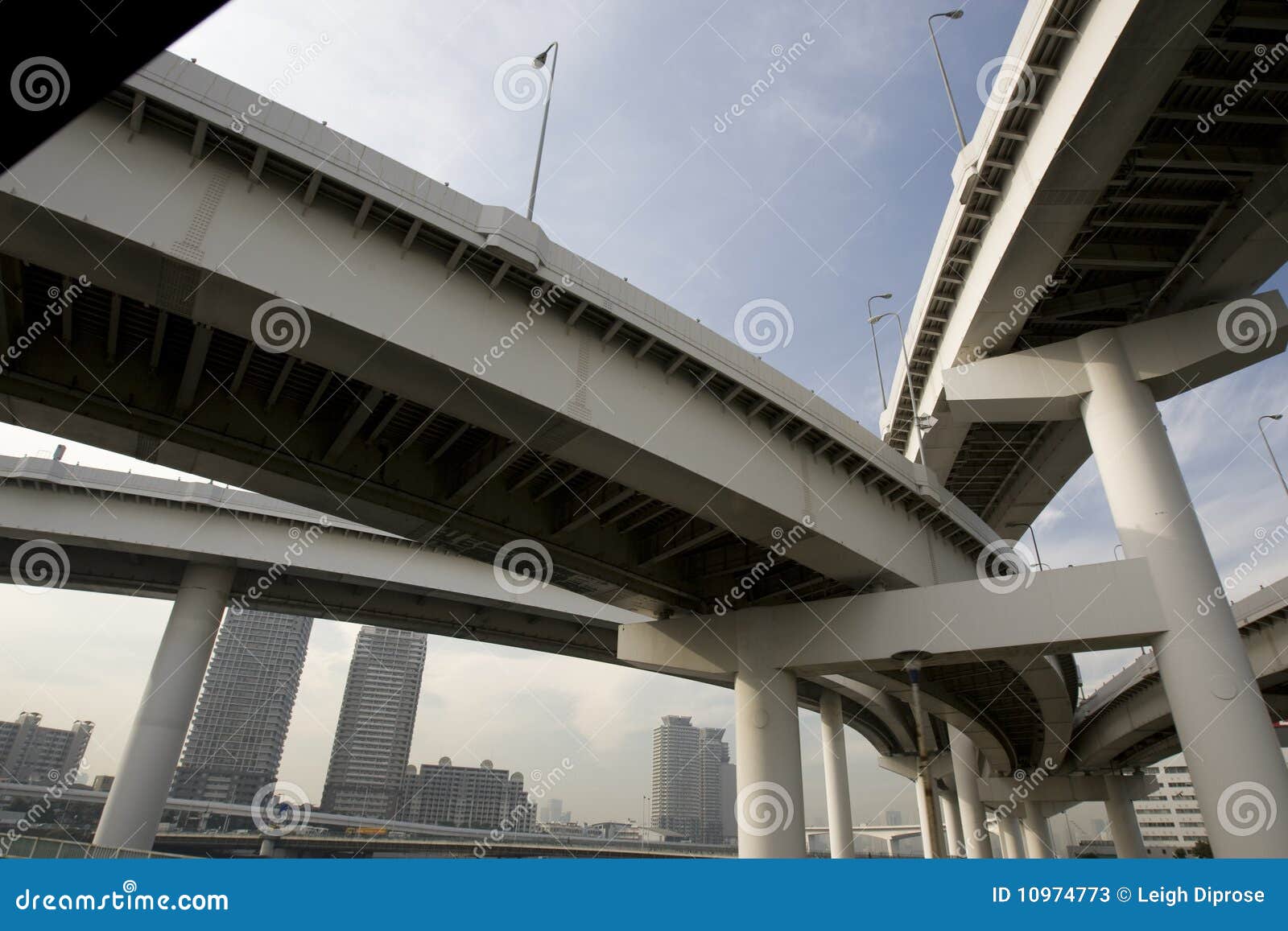 Highway bridges in city stock image. Image of cityscape - 10974773