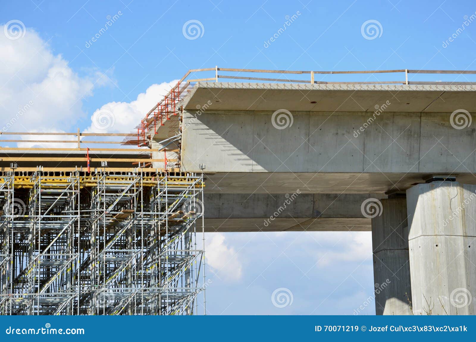 Highway Building Process: Building of Carriageway Over Land on Pillars ...