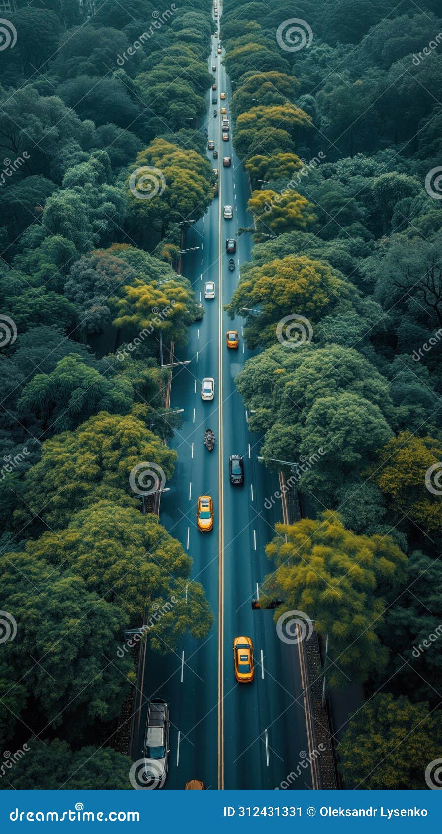 Highway with Car Traffic Top View Stock Illustration - Illustration of ...
