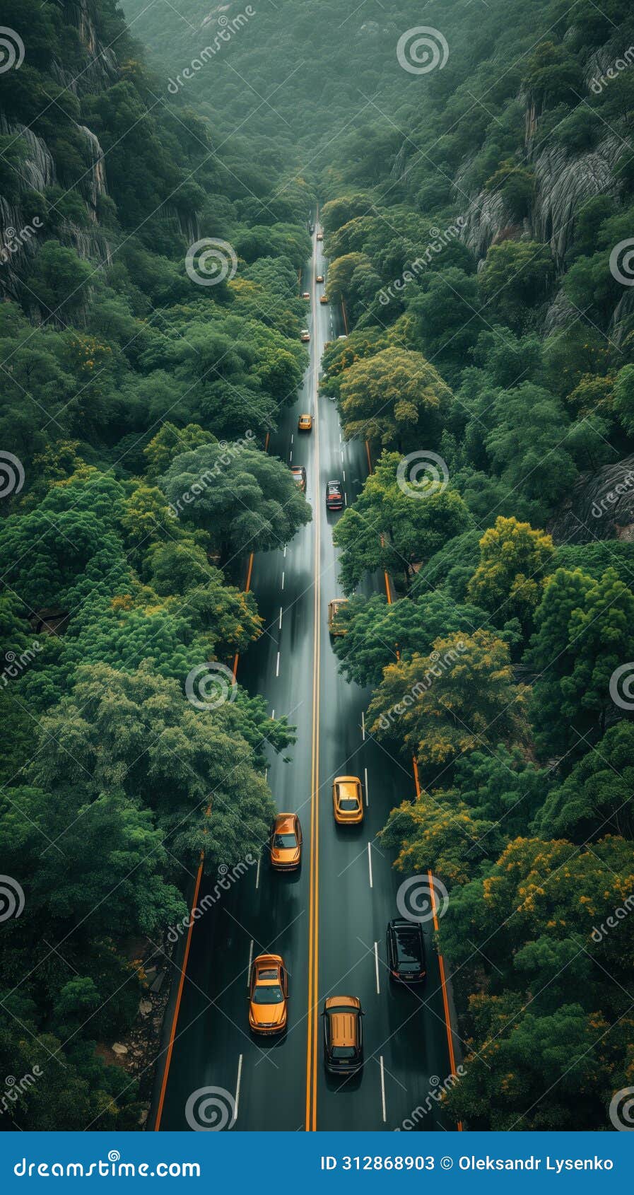 Highway with Car Traffic Top View Stock Illustration - Illustration of ...