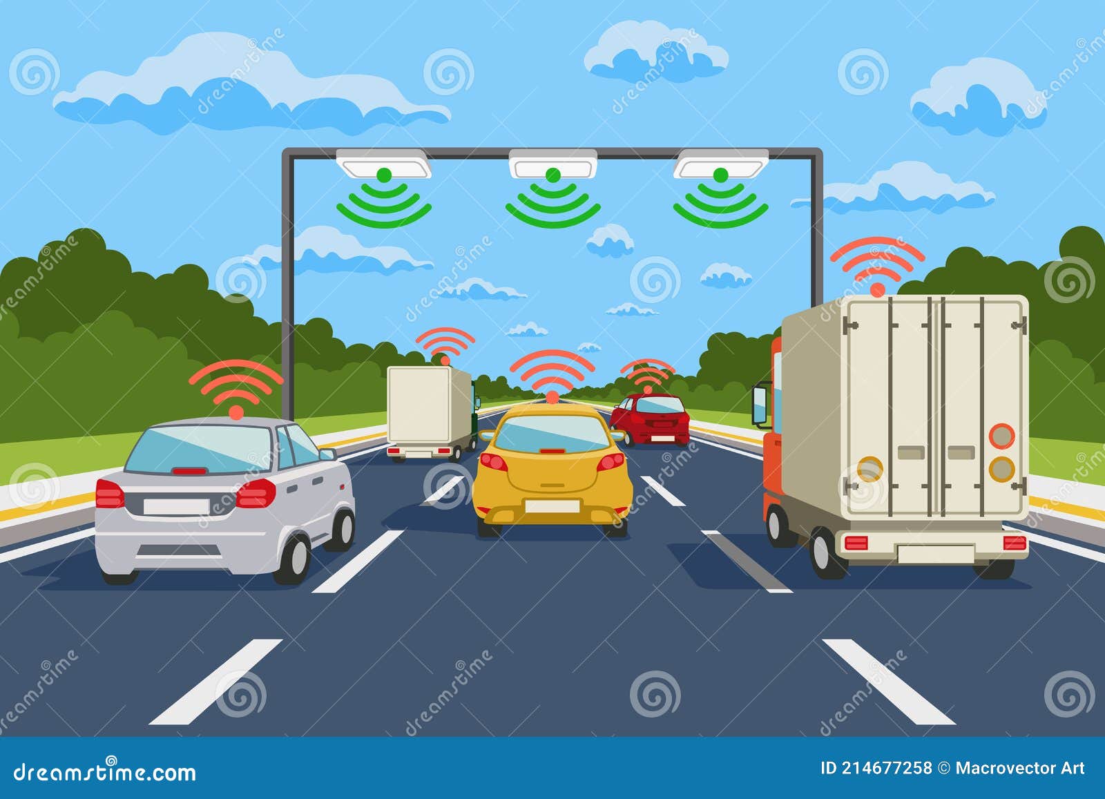 Highway Communication System Vector Infographics Stock Vector ...