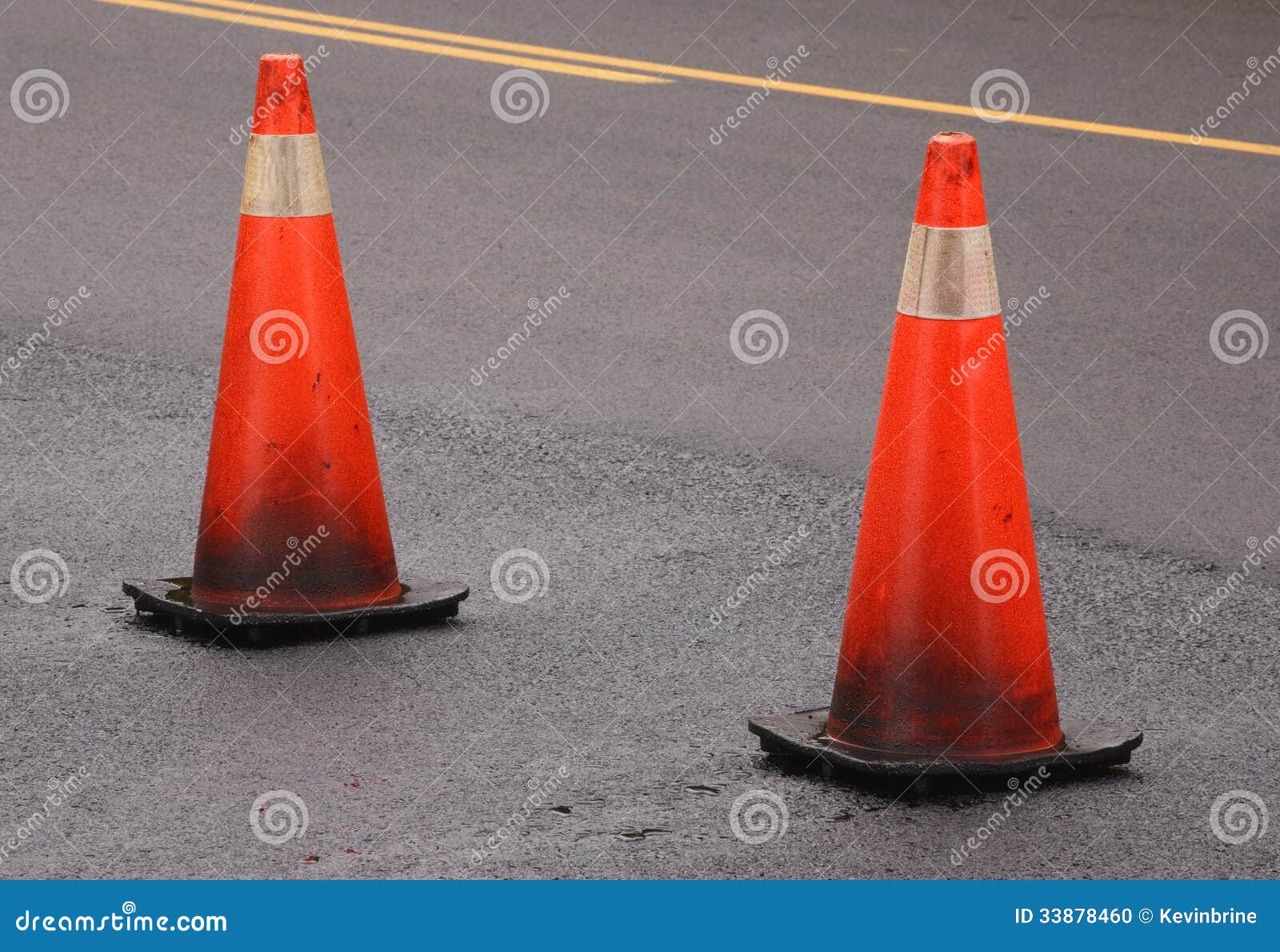 Highway Cones stock photo. Image of forbidden, colorful - 33878460