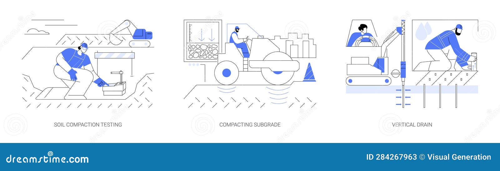 Highway Construction Abstract Concept Vector Illustrations. Stock ...