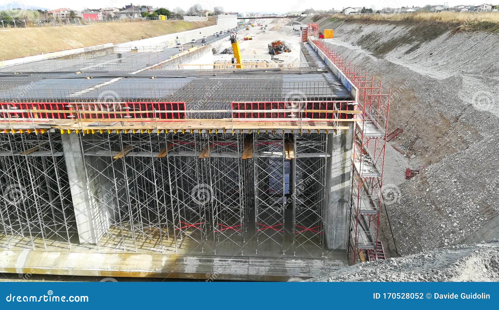 Highway Construction Site View. Civil Engineering Stock Photo - Image ...
