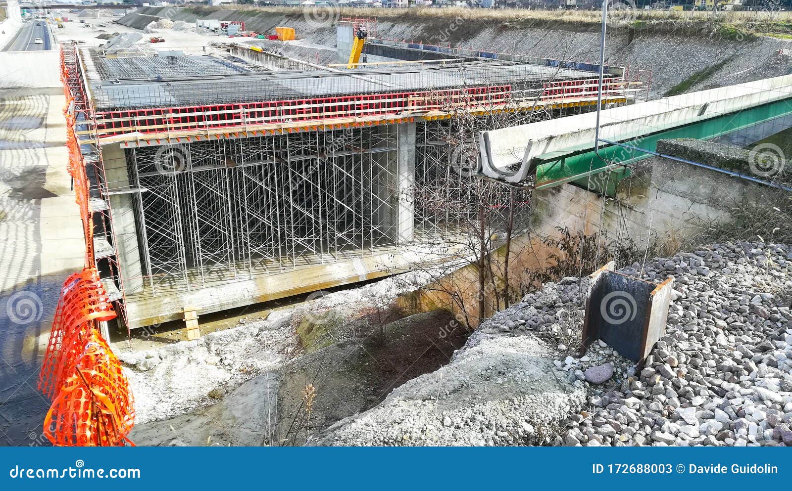 Highway Construction Site View. Civil Engineering Stock Image - Image ...