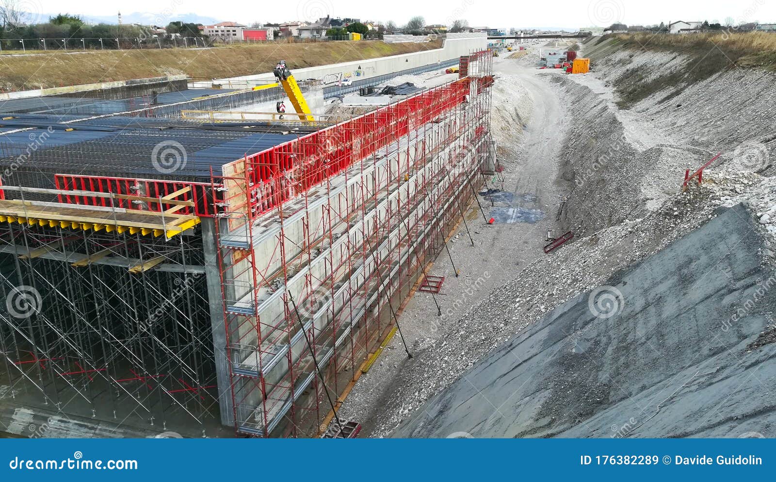 Highway Construction Site View. Civil Engineering Stock Image - Image ...