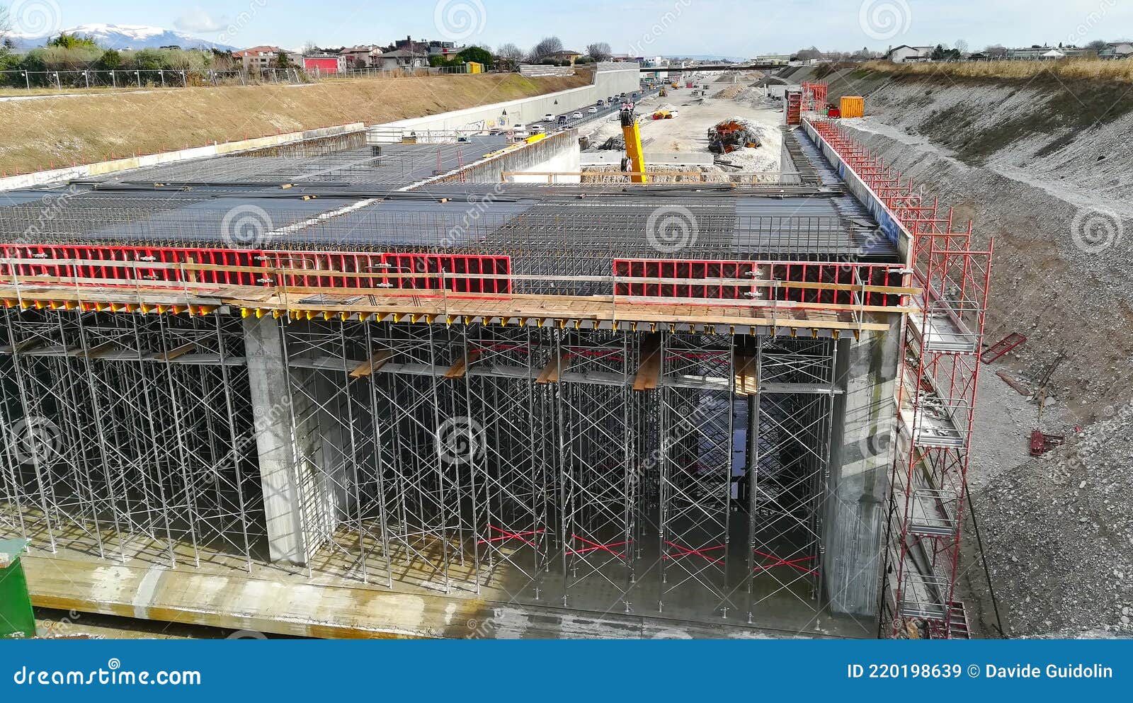 Highway Construction Site View. Civil Engineering Stock Image - Image ...