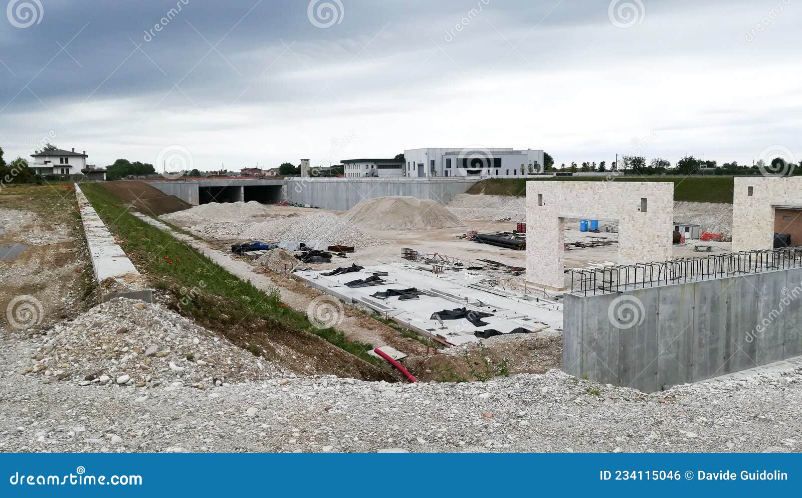 Highway Construction Site View. Civil Engineering Stock Photo - Image ...