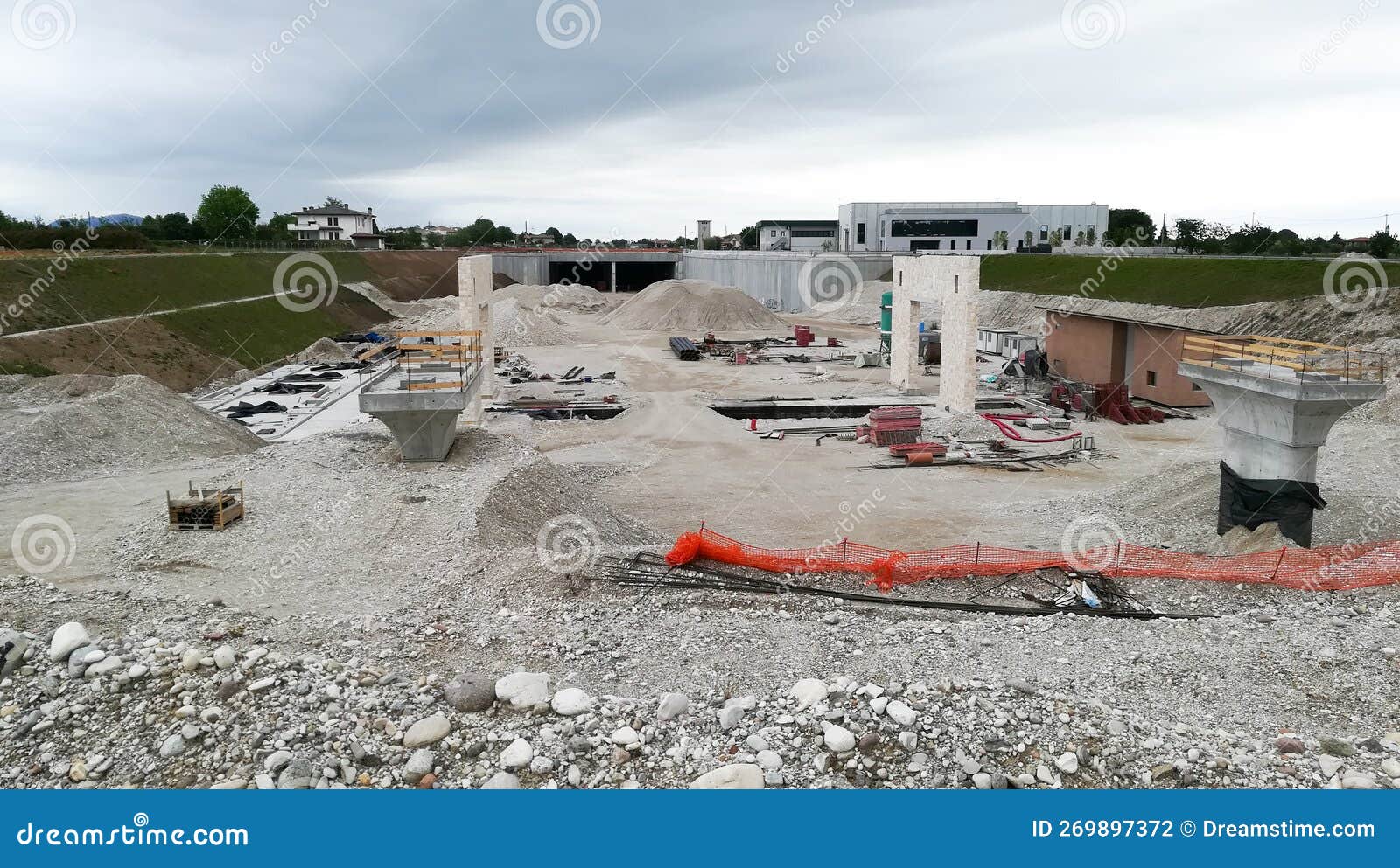 Highway Construction Site View. Civil Engineering Stock Photo - Image ...