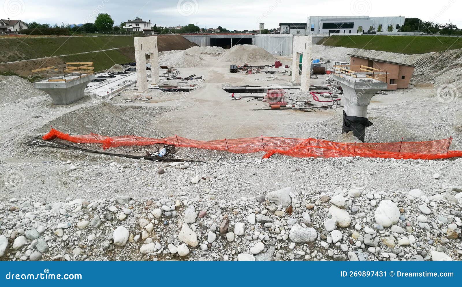Highway Construction Site View. Civil Engineering Stock Image - Image ...