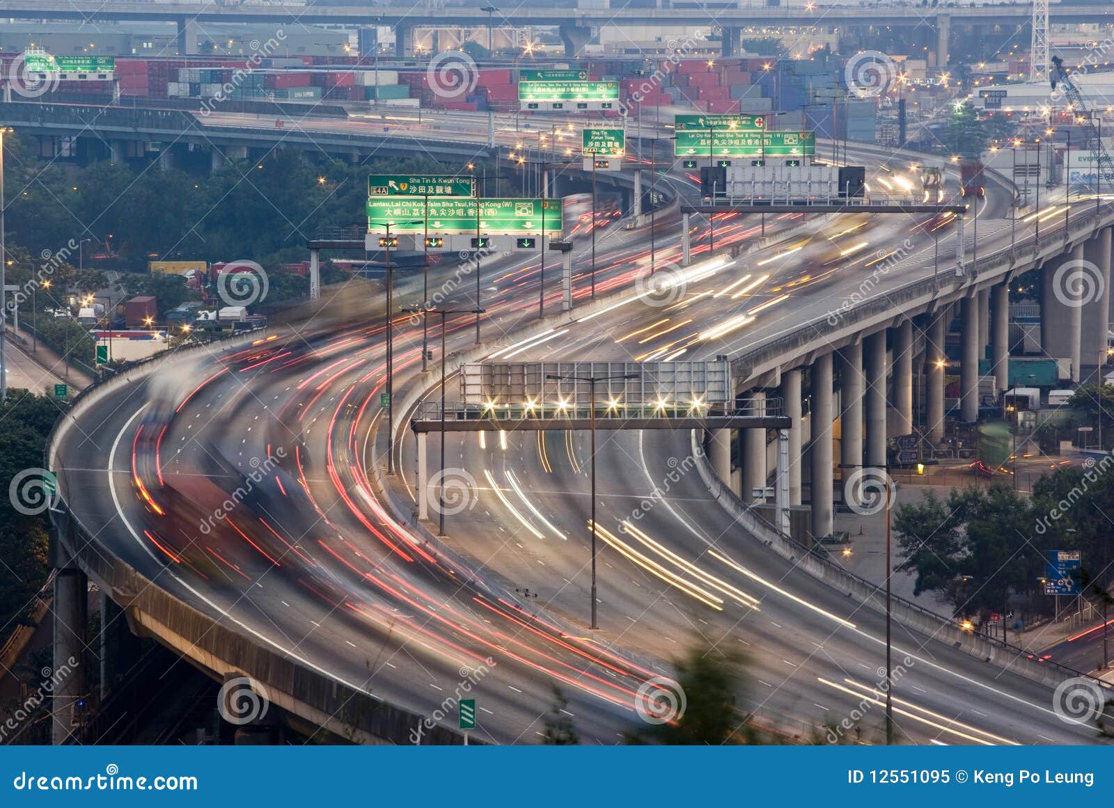 Highway with Container Terminals Stock Image - Image of terminals ...