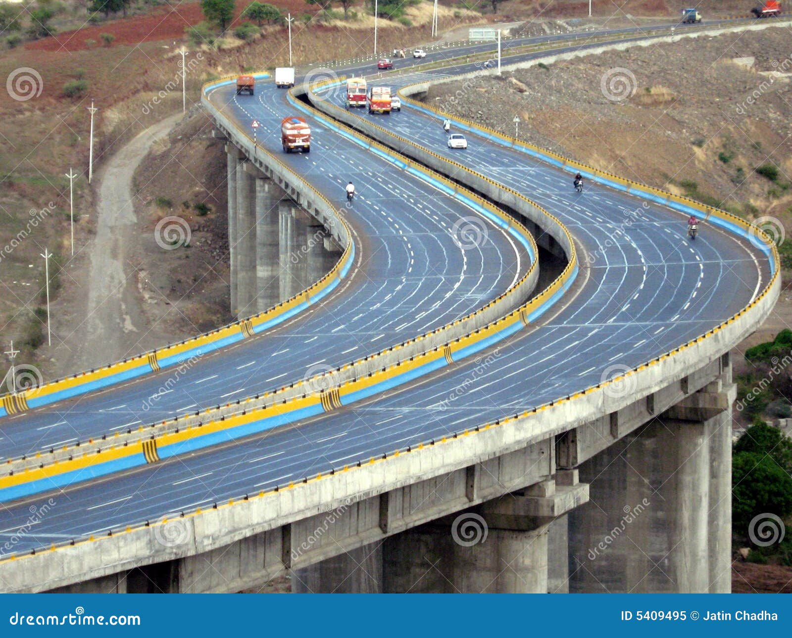 Highway curve stock image. Image of vehicles, drive, lanes - 5409495