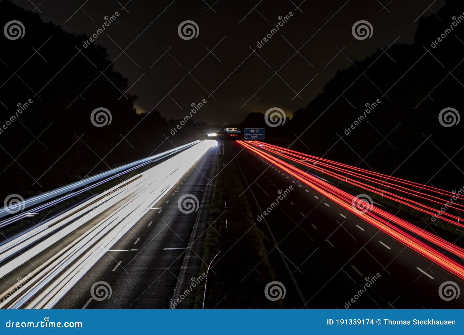 Highway in the Dark, Headlight Lights Stock Photo - Image of europe ...