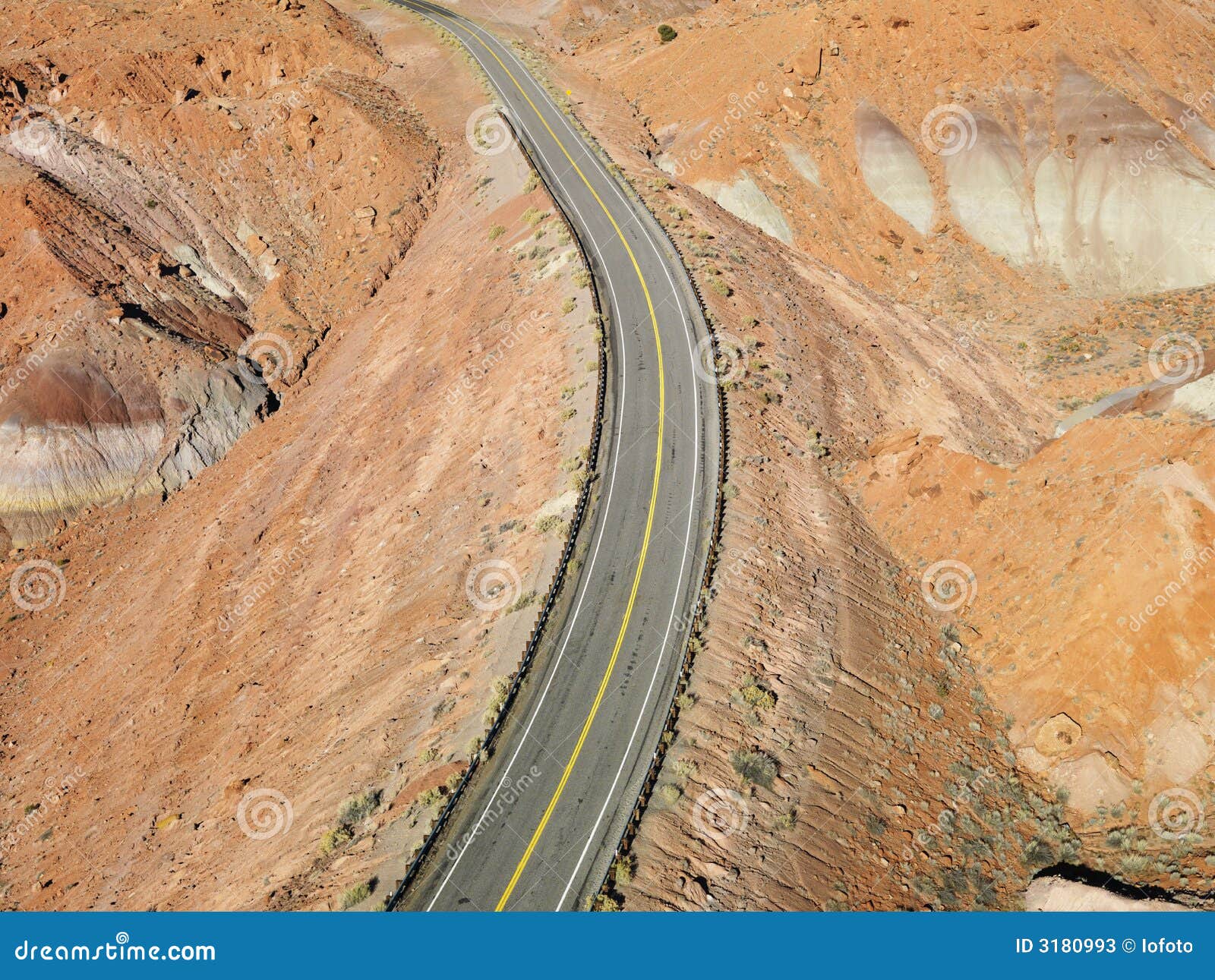 Highway through desert stock image. Image of color, sandstone - 3180993