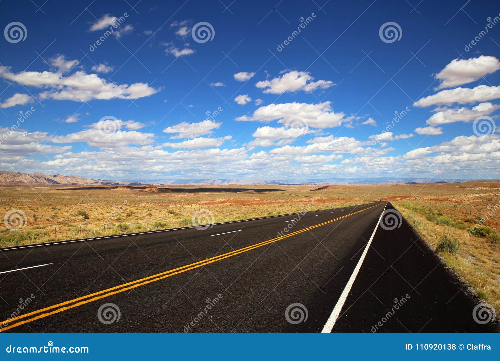 Highway in desert stock photo. Image of nature, pattern - 110920138