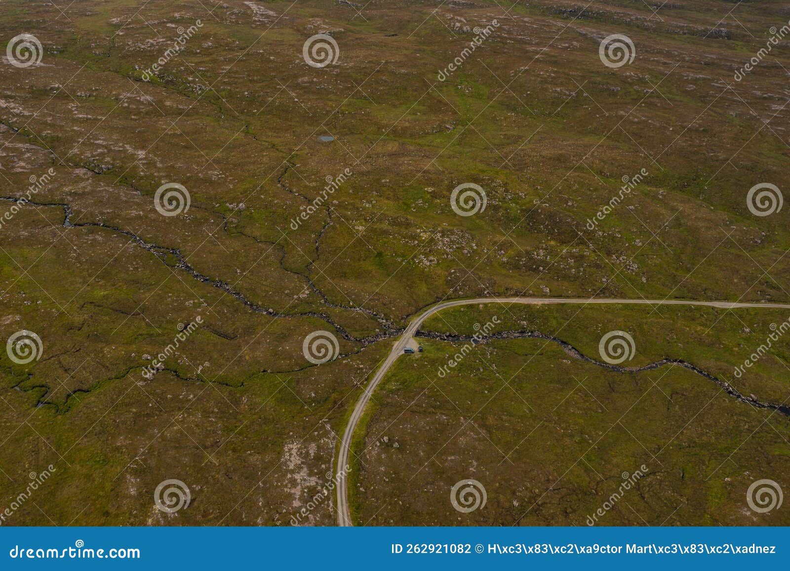 Highway through a Desolate Landscape Stock Photo - Image of freedom ...