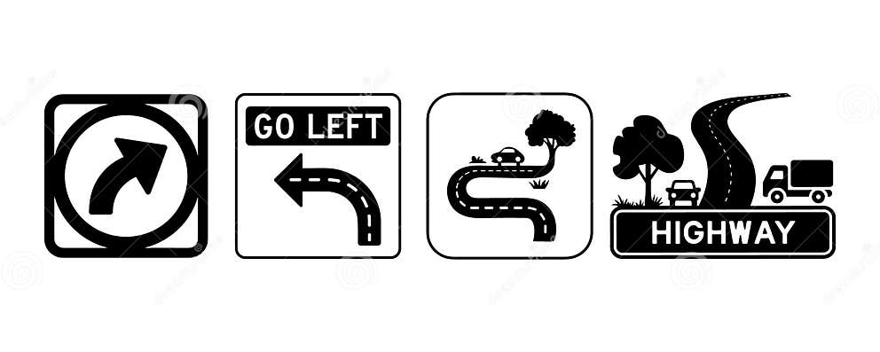 Highway Direction Signs for Driving Stock Vector - Illustration of ...