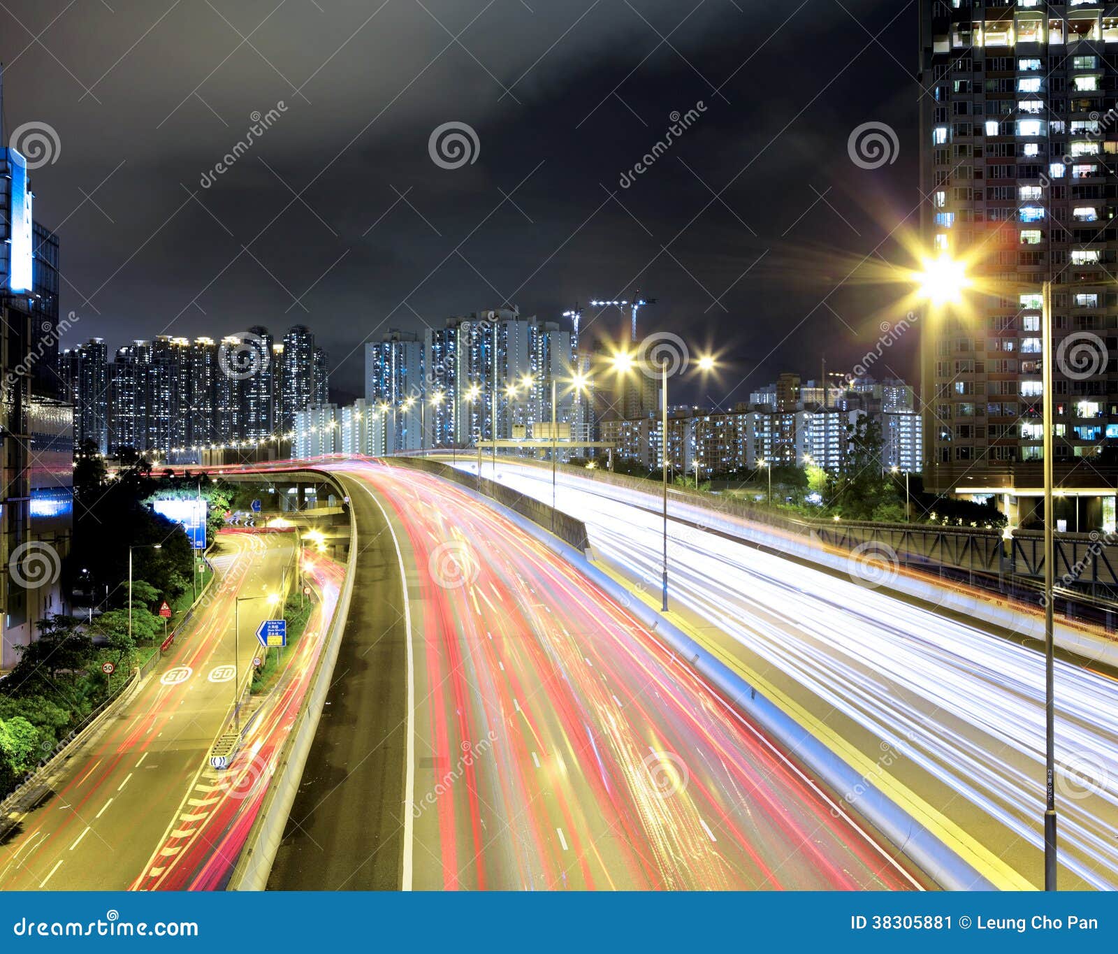 Highway in downtown stock image. Image of background - 38305881
