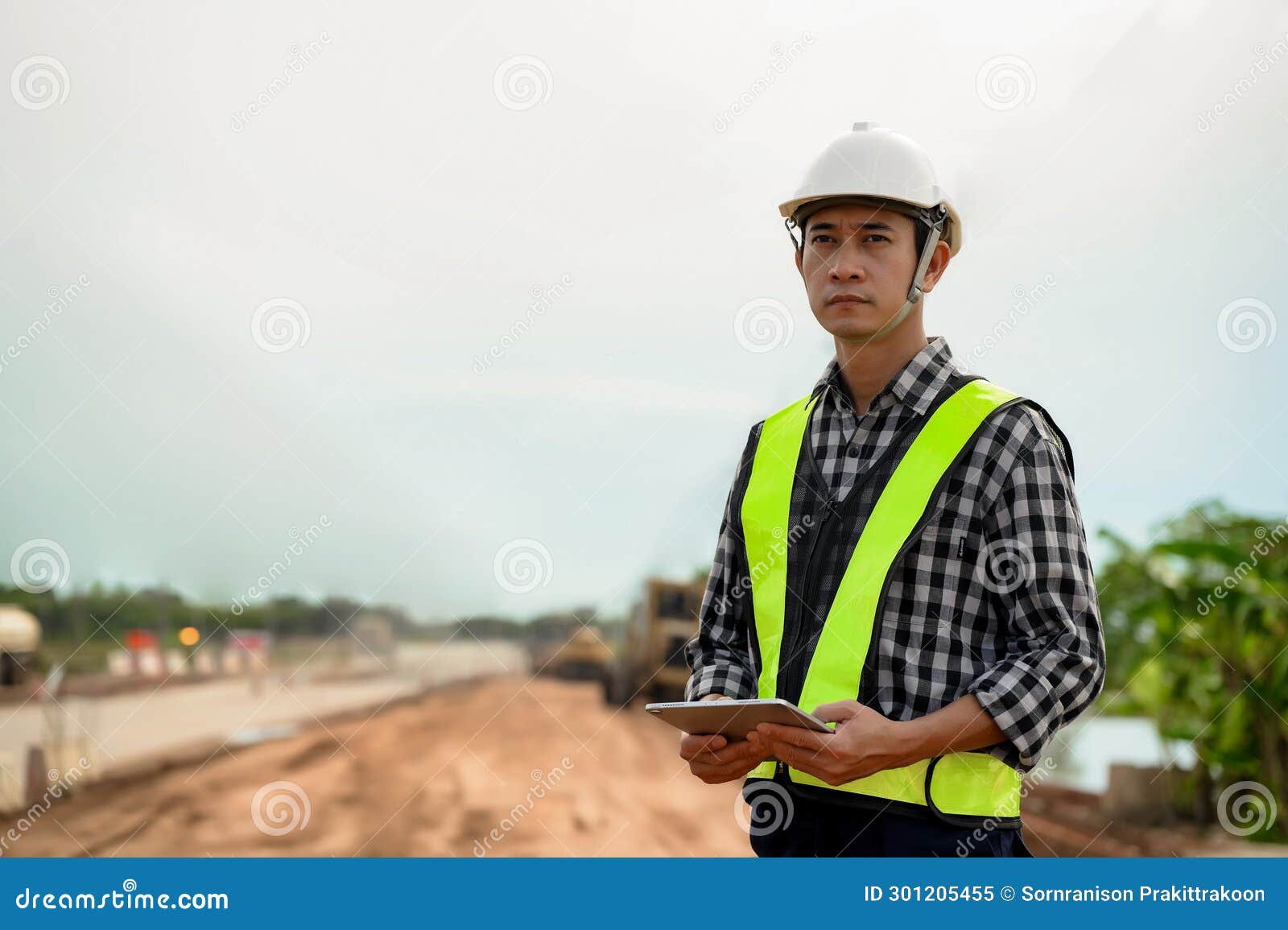 Highway Engineers Working at Construction Improvement Based on ...
