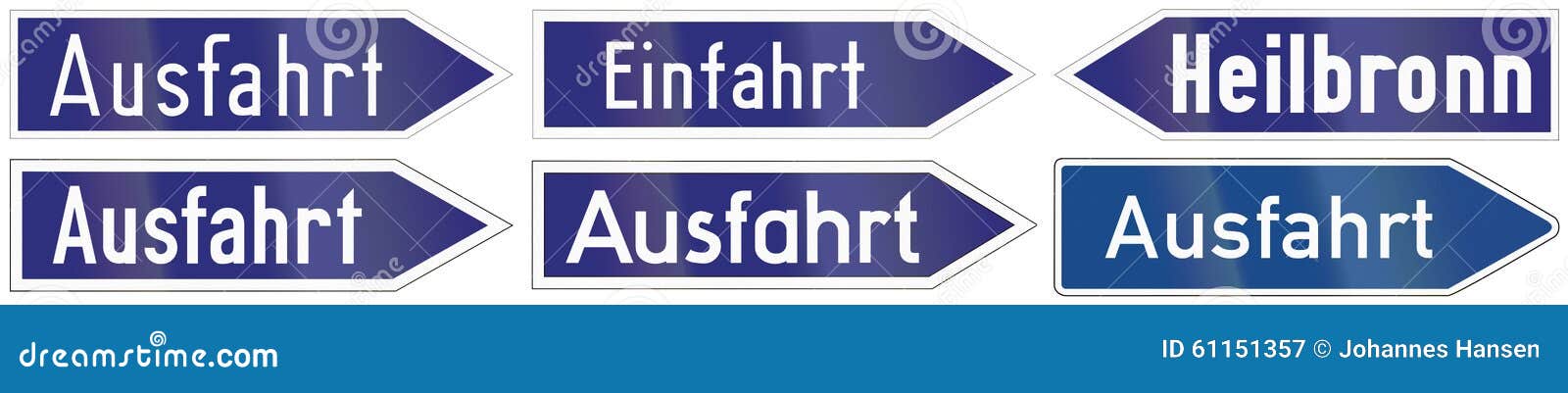 Highway Exit and Entry Signs in Germany Stock Illustration ...