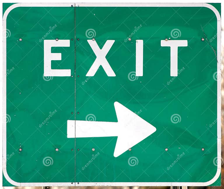 Highway Exit Sign stock photo. Image of point, arrow, reflective - 603036