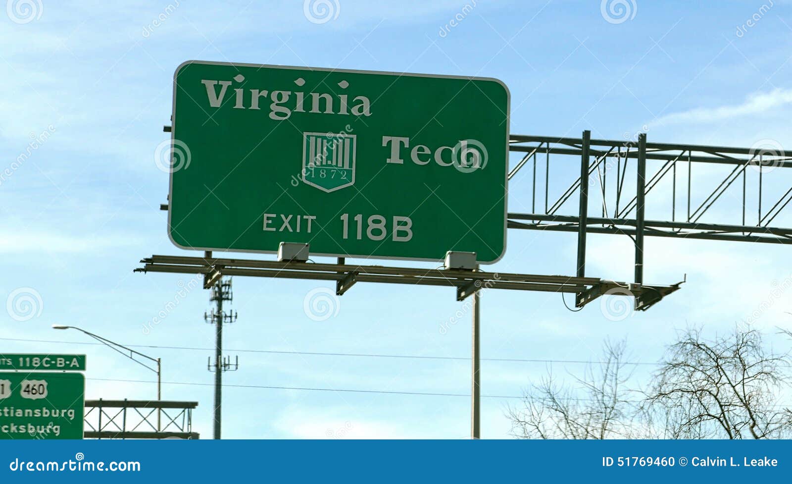 Virginia Tech Highway Sign editorial image. Image of expressway - 51769460