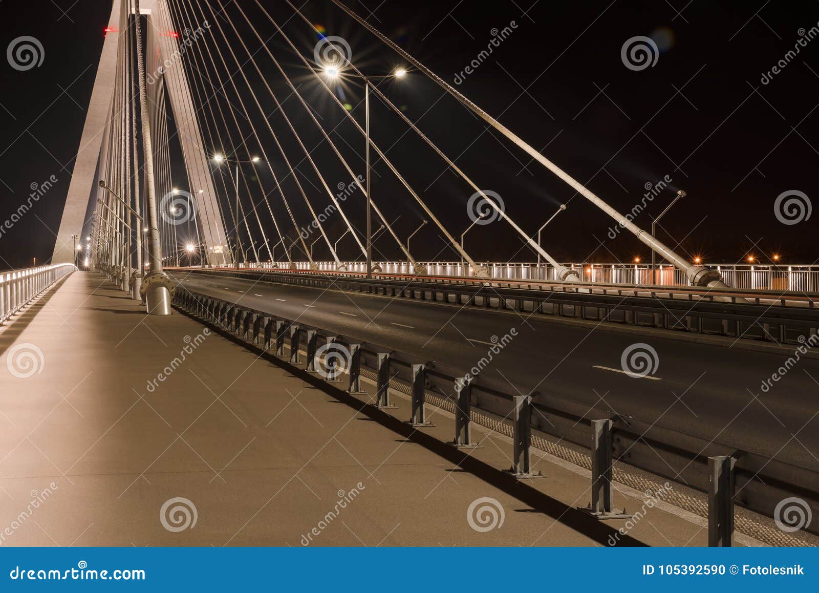 Highway Going through a Cable-stayed Bridge Stock Photo - Image of ...
