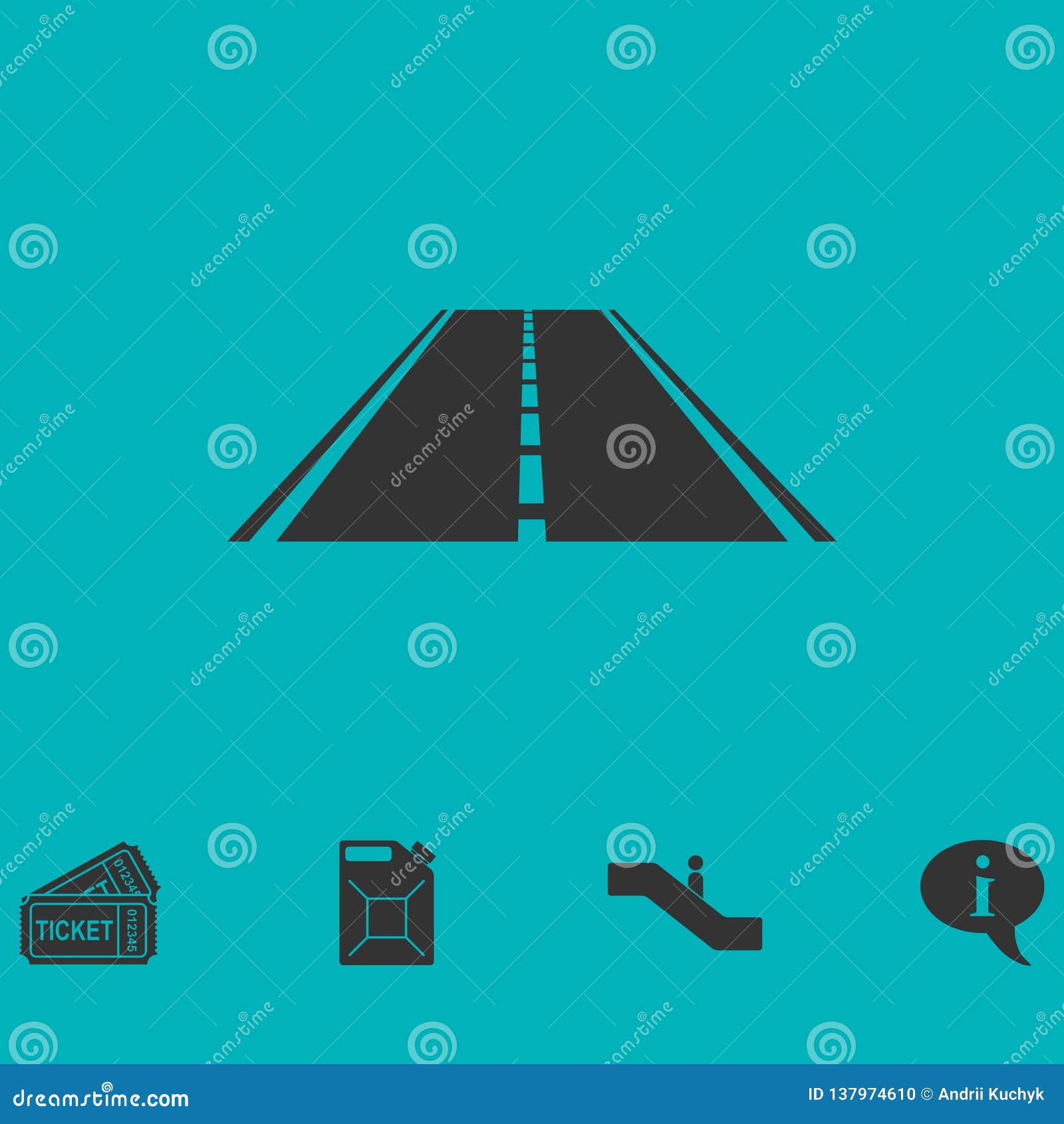 Highway icon flat stock illustration. Illustration of race - 137974610