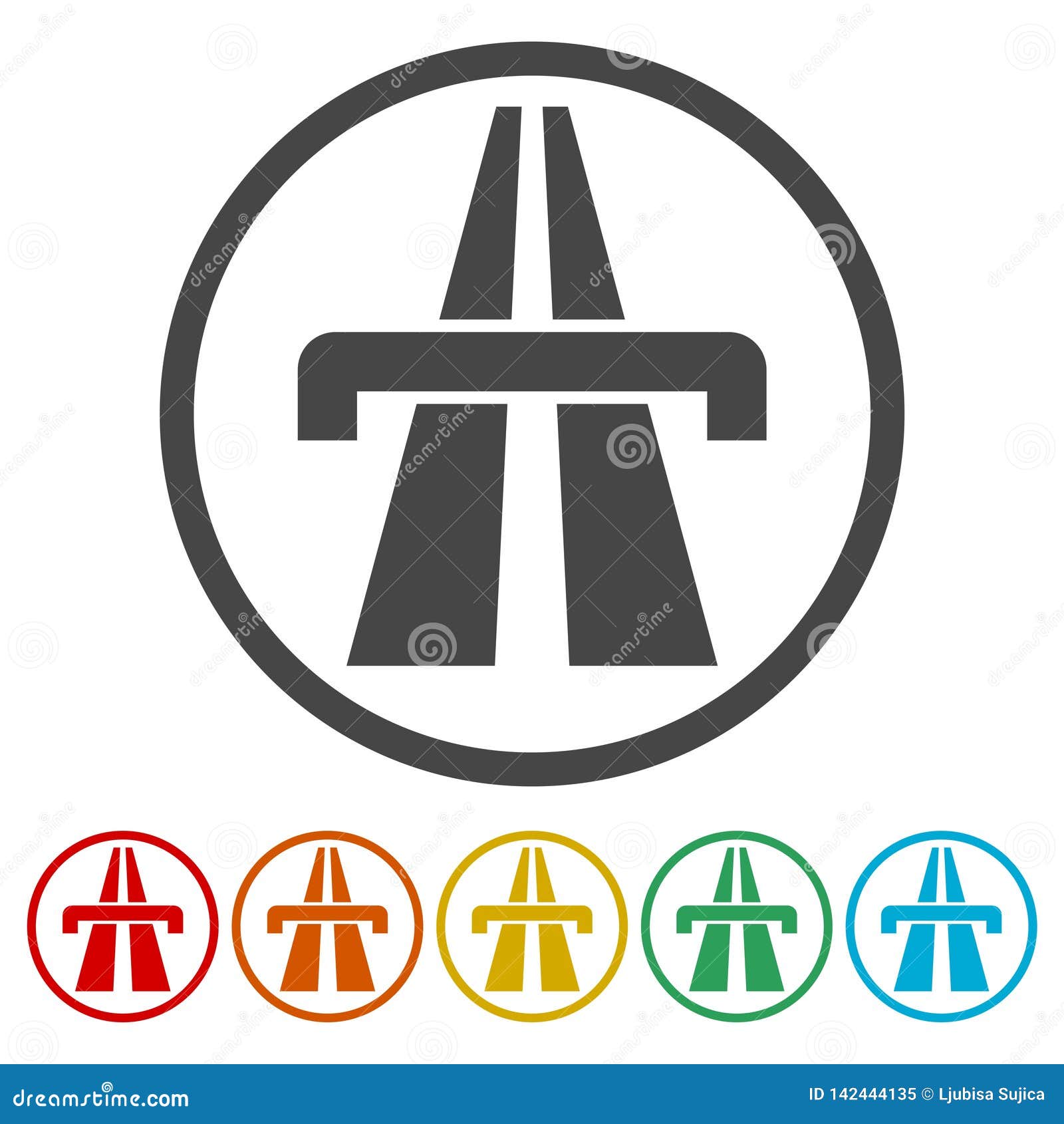 Highway icons set stock vector. Illustration of plain - 142444135