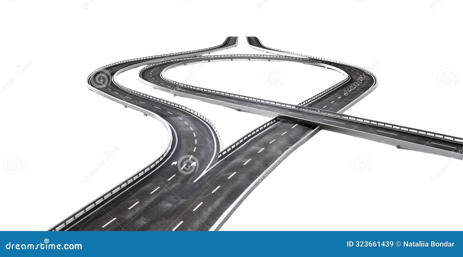 Highway Interchange with Multiple Lanes. Highway Overpass and ...