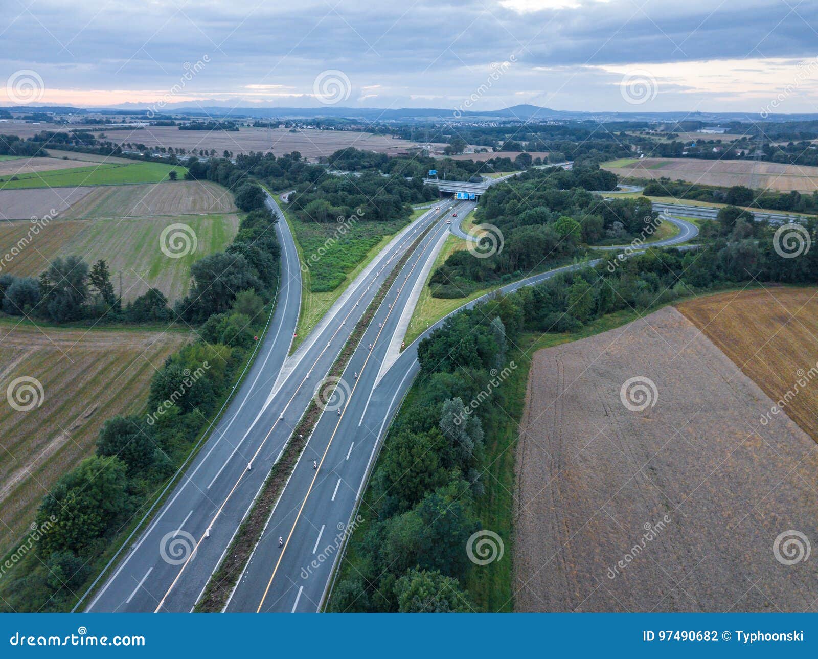 Highway Intersection Aerial View Stock Photo - Image of aerial ...